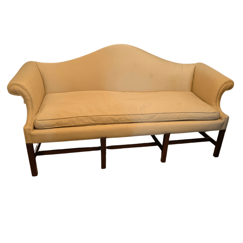 Kittinger Newport Mustard Yellow Camel Back Mahogany Couch Sofa HN11 ...